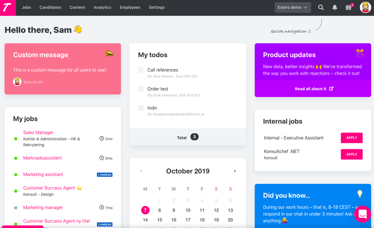 Dashboard - Teamtailor Introduction
